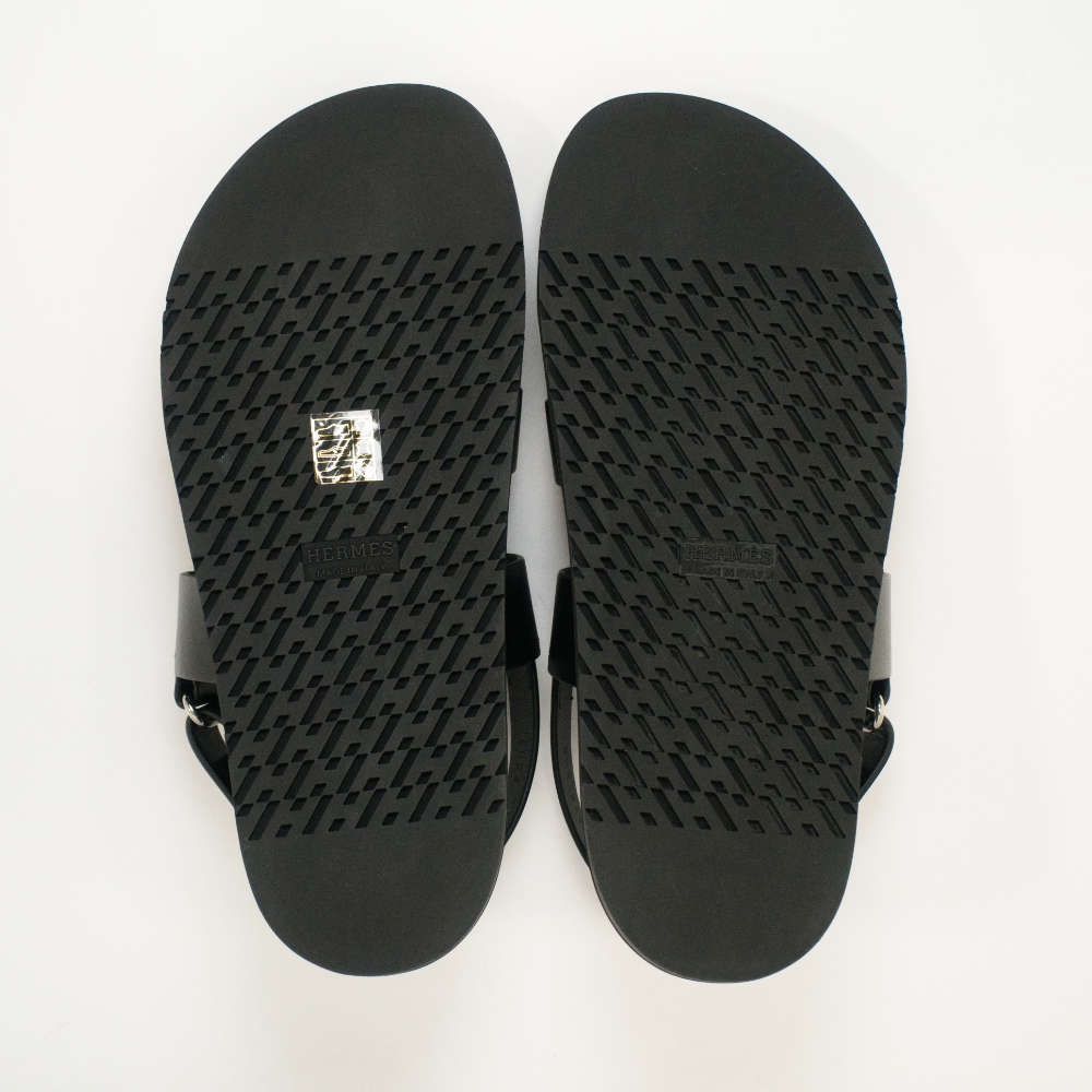 HERMES GENIUS SANDAL EU 38 BLACK CALF - BJ Luxury