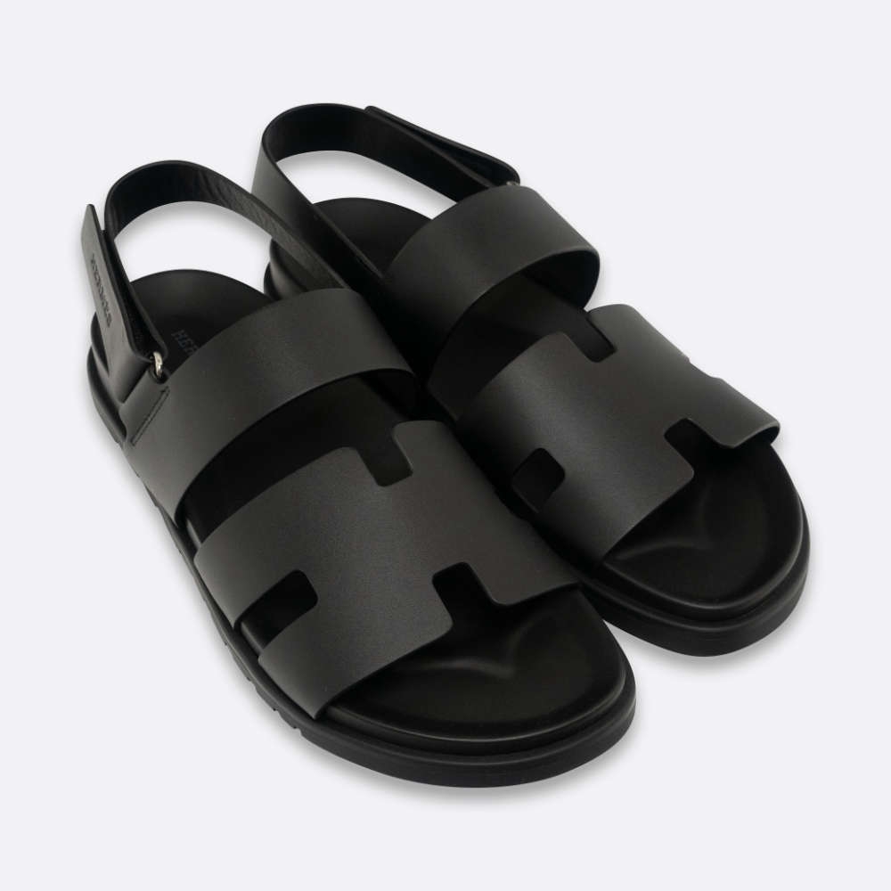 HERMES GENIUS SANDAL EU 42 BLACK CALF - BJ Luxury